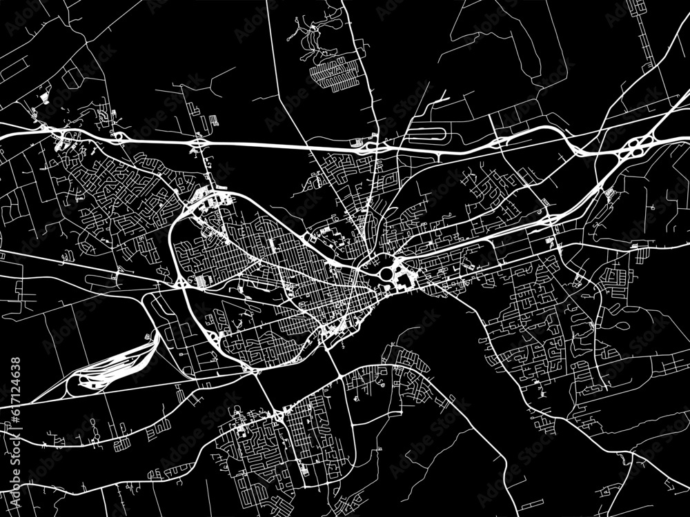 Vector road map of the city of Moncton New Brunswick in Canada with ...