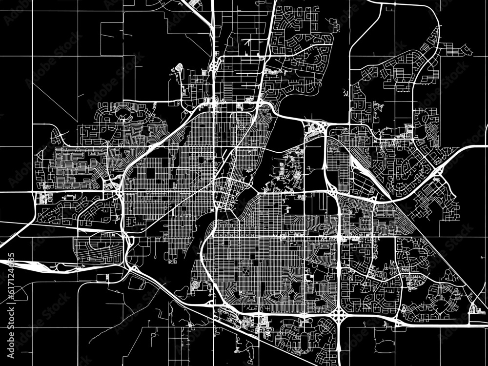 Vector road map of the city of Saskatoon Saskatchewan in Canada with ...