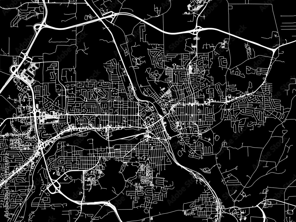Vector road map of the city of Sherbrooke Quebec in Canada with white ...