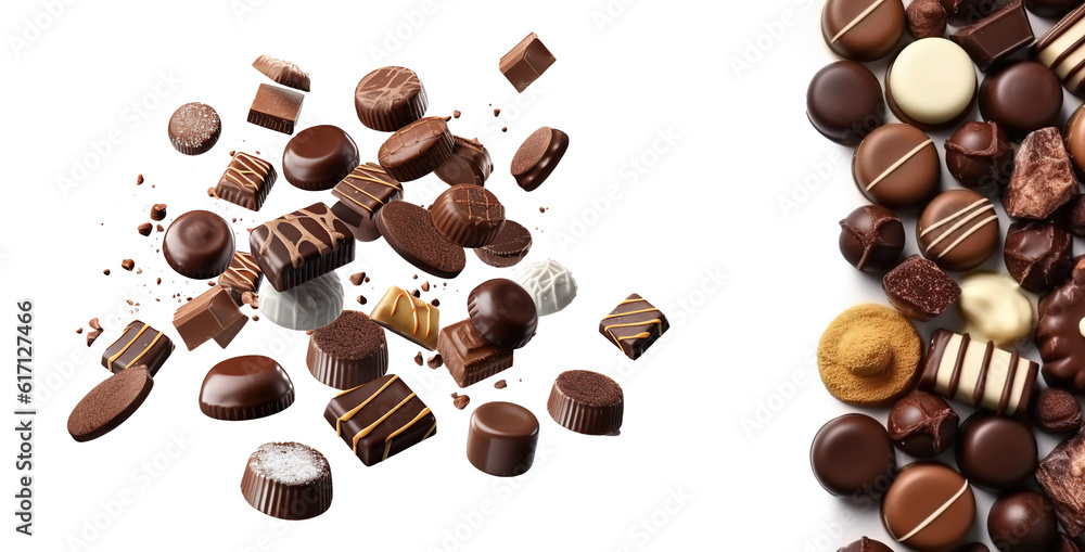 Bonbon Chocolate Pralines Texture Background, Cocoa Candies Banner ...