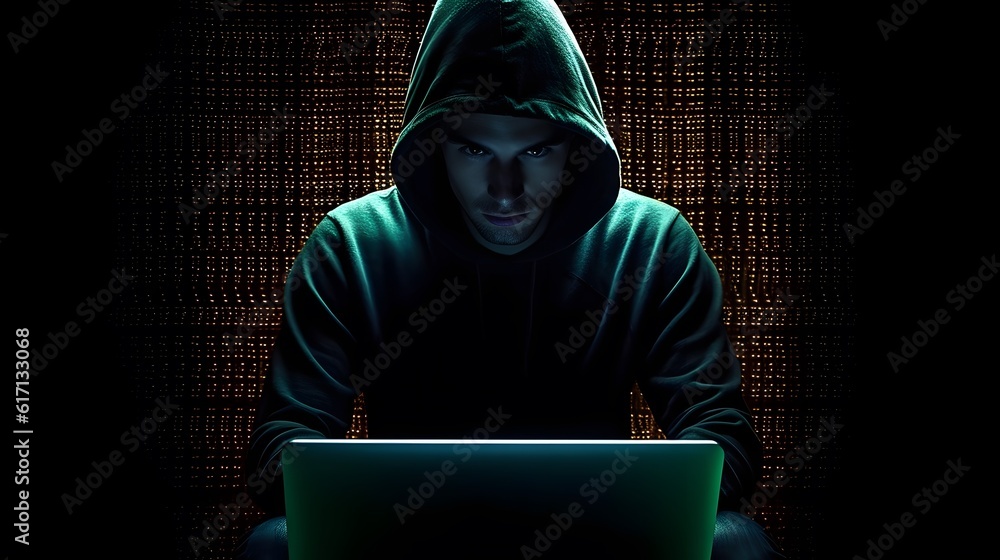 Internet privacy theft lurking in background. Anonymous hacker ...