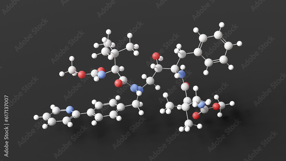 atazanavir molecule, molecular structure, reyataz, ball and stick 3d ...