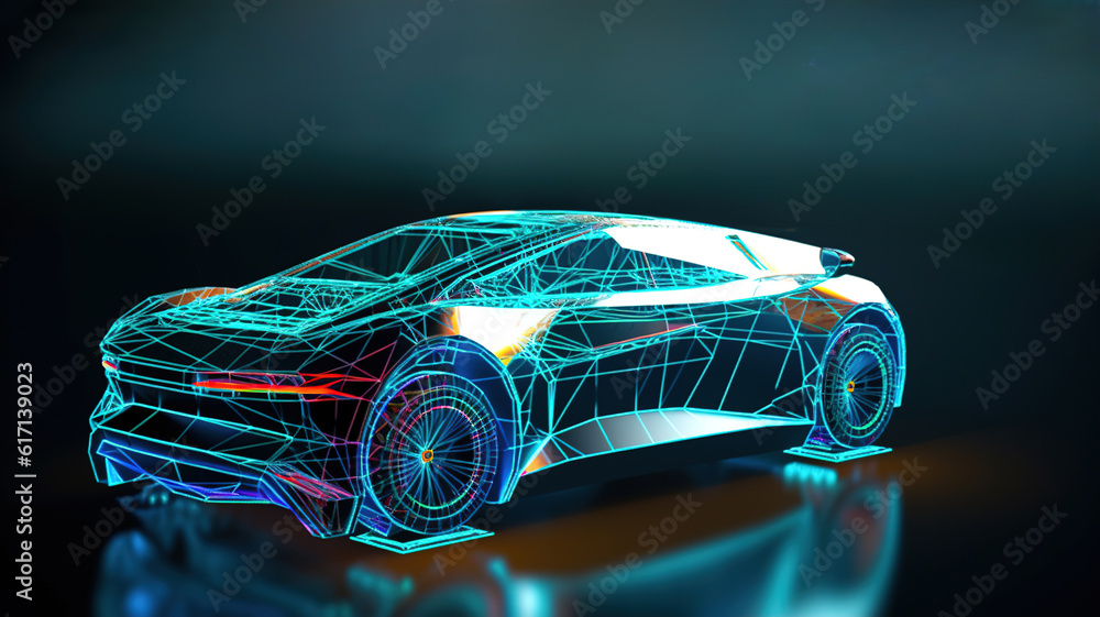 Sustainable eco-friendly electric vehicle holographic projection ...