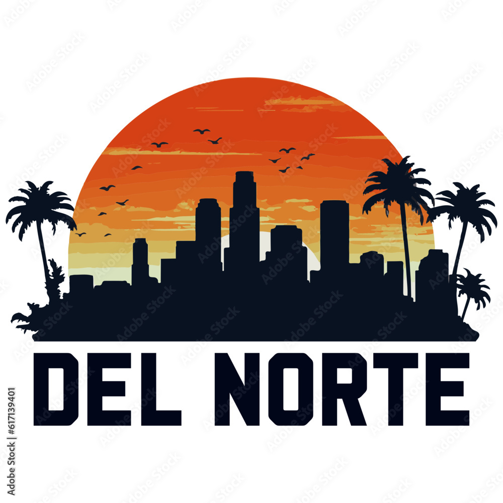 Vetor de Del Norte Skyline Silhouette. Black Del Norte California CA ...