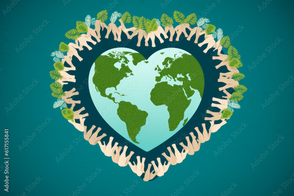 Embracing Earth: A Paper-Cut Illustration of Hands Forming a Heart ...