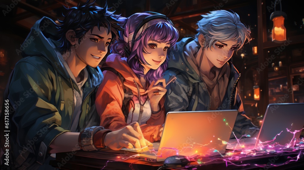 A scene that reflects the friendship and solidarity themes of a group ...