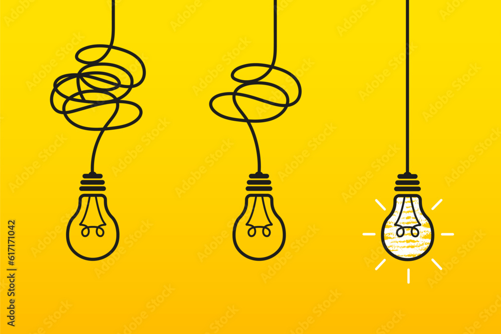 The way to solve a complex idea. The concept of confusion turning into ...