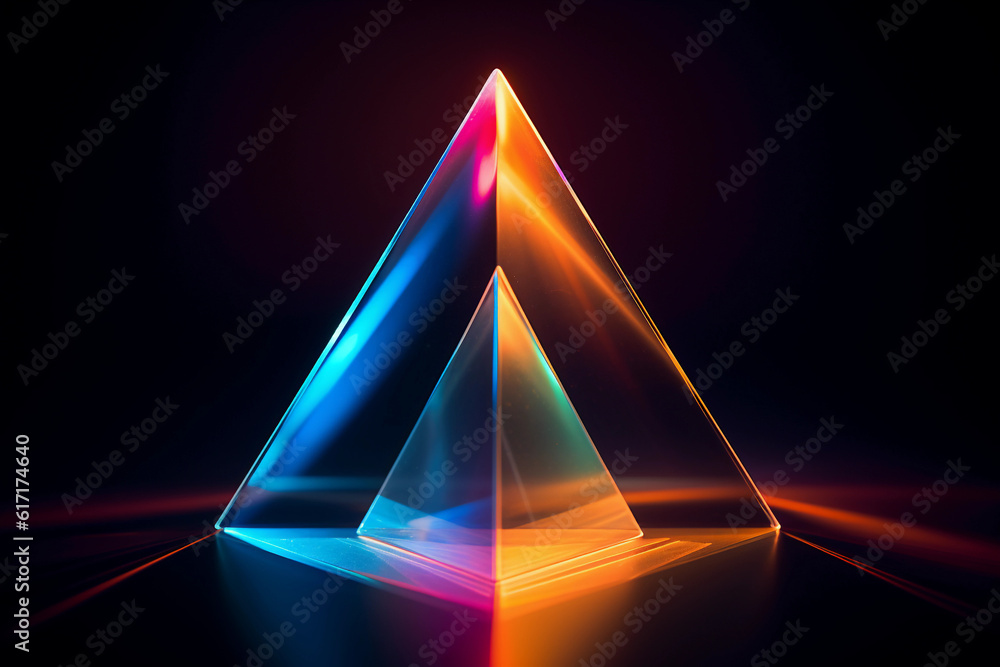 Abstract photograph of light refracting through a prism, creating a ...