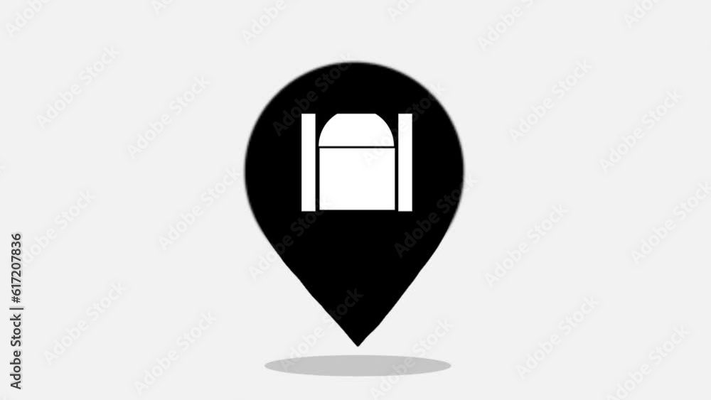 Location Pin Pointer On Map Animated Cartoon On Green Screen Background