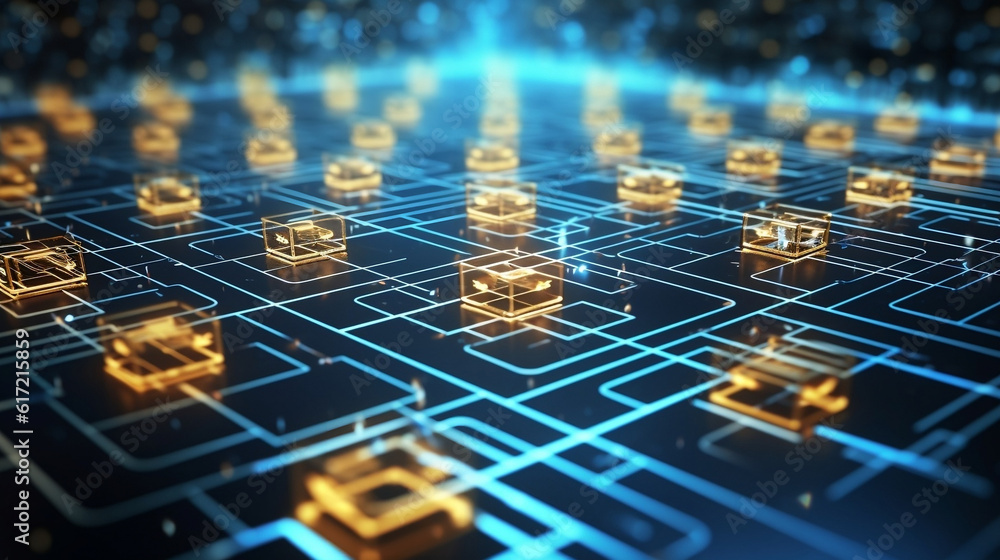 Blockchain Technology Illustration. 8K, High Quality Resolution, HD ...