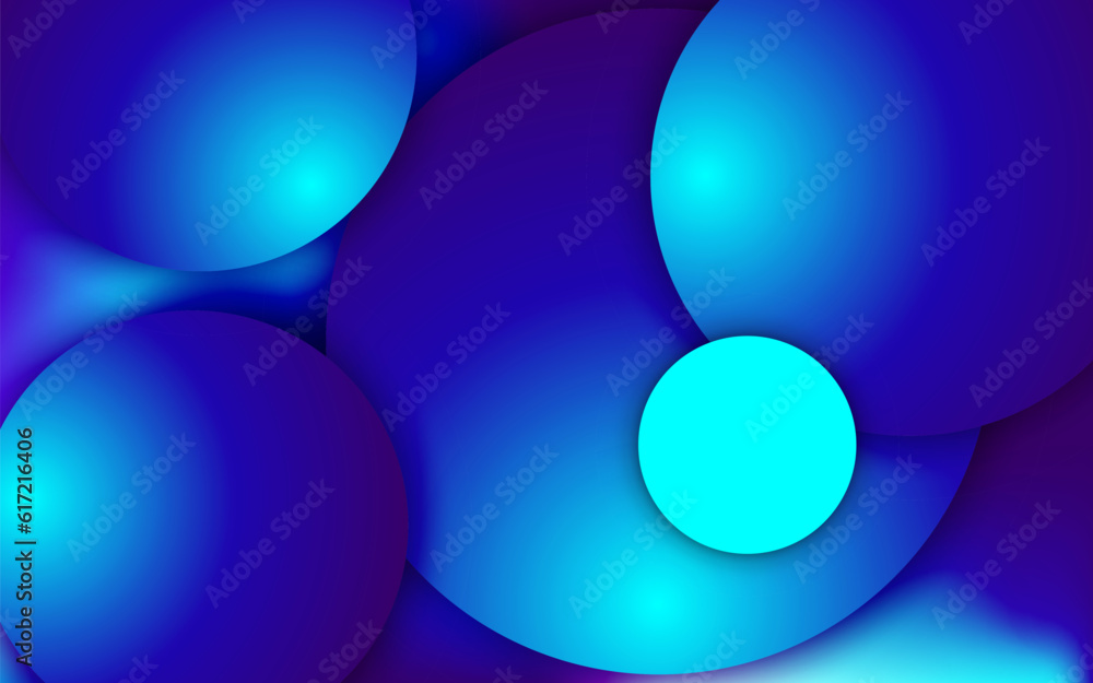 Abstract geometric background with blue gradient vanishing circles ...