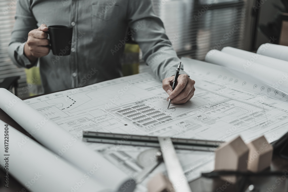 Engineering working with drawings inspection and Calculator, triangle ...