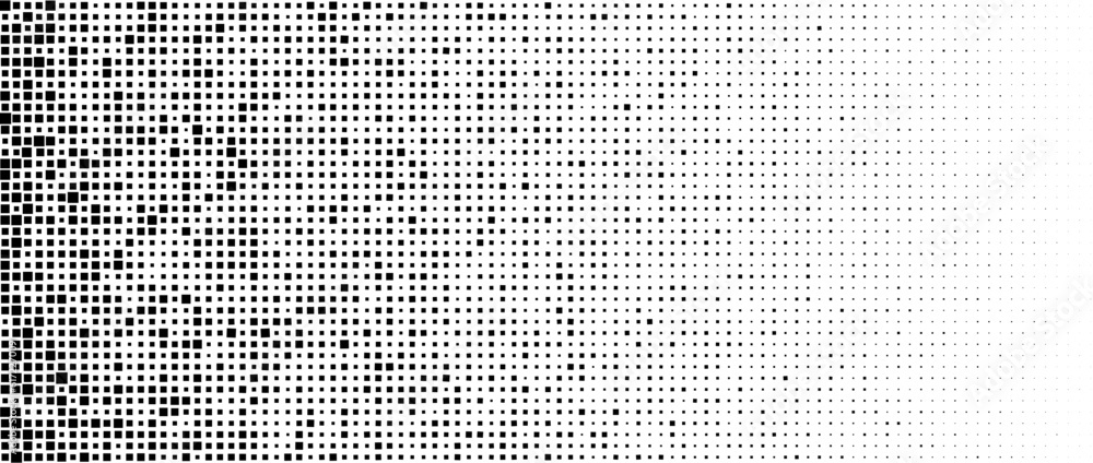 Halftone pixelated gradient background. Faded square particles texture ...