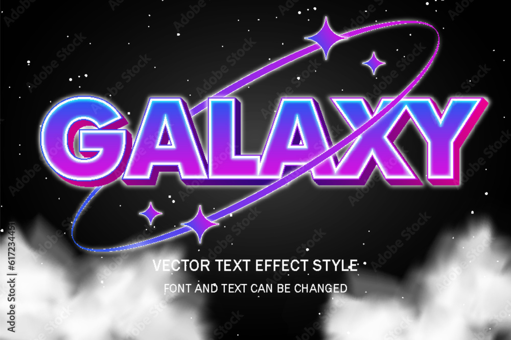 glaxy space planet purple night sky 3d editable text effect font style ...