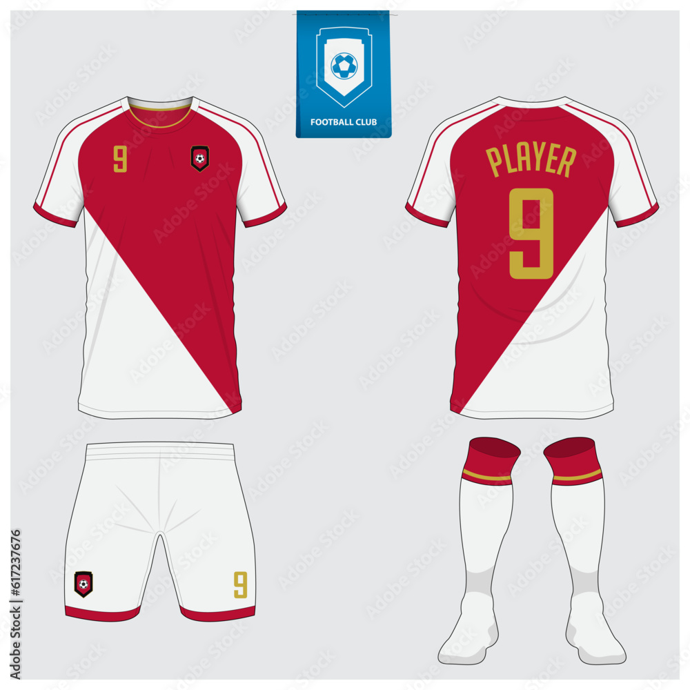 Set of soccer jersey or football kit mockup design for football club ...