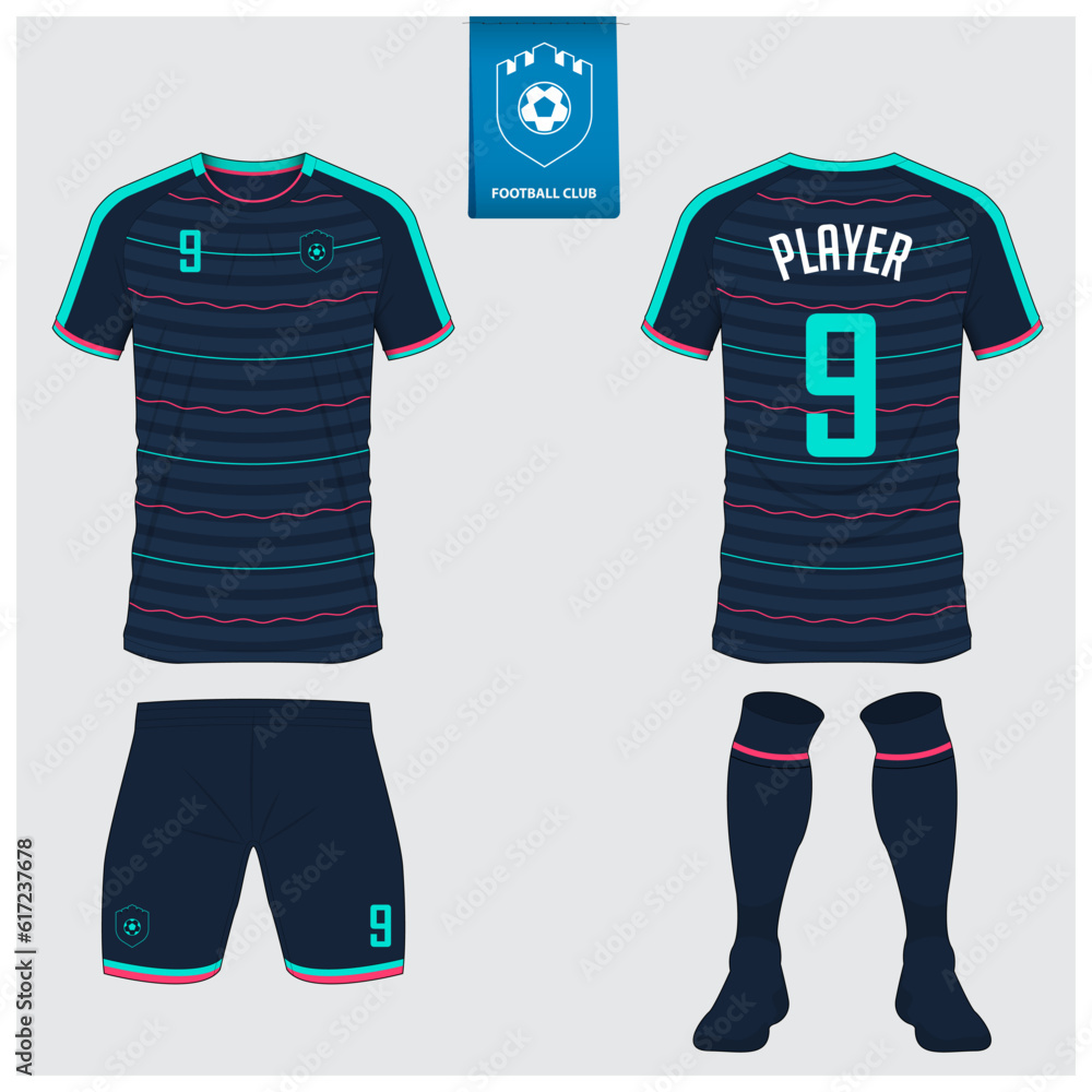 Set of soccer jersey or football kit mockup design for football club ...
