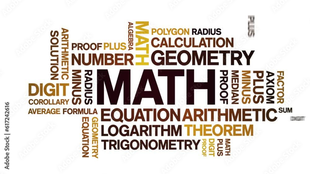 Math animated tag word cloud;text design animation kinetic typography ...