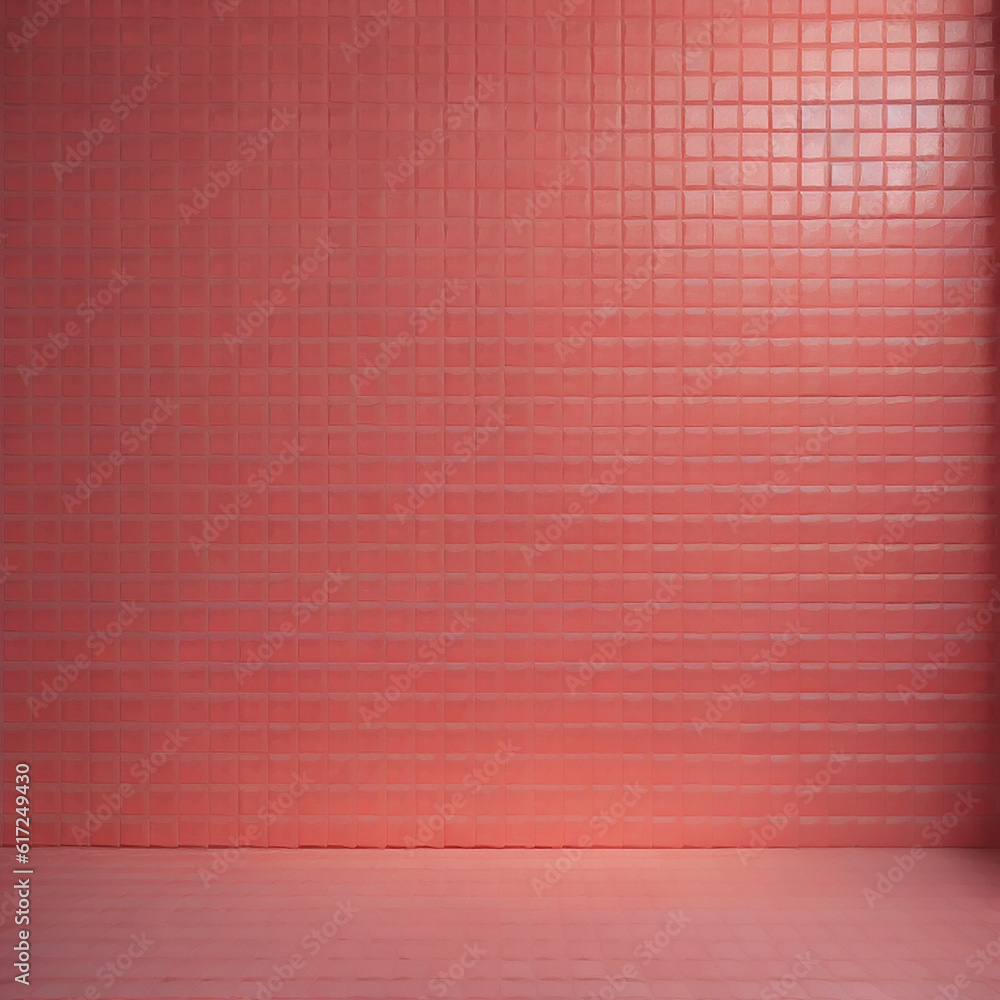 Pink Tile Wall Checkered Background with Texture. Ceramic Wall and ...