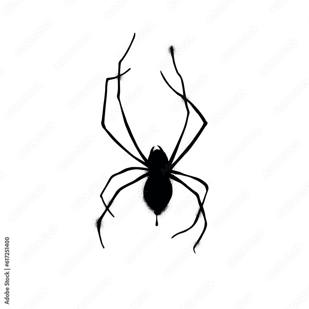 Urban style graffiti spider sprayed with leak and splashes. Vector hand ...