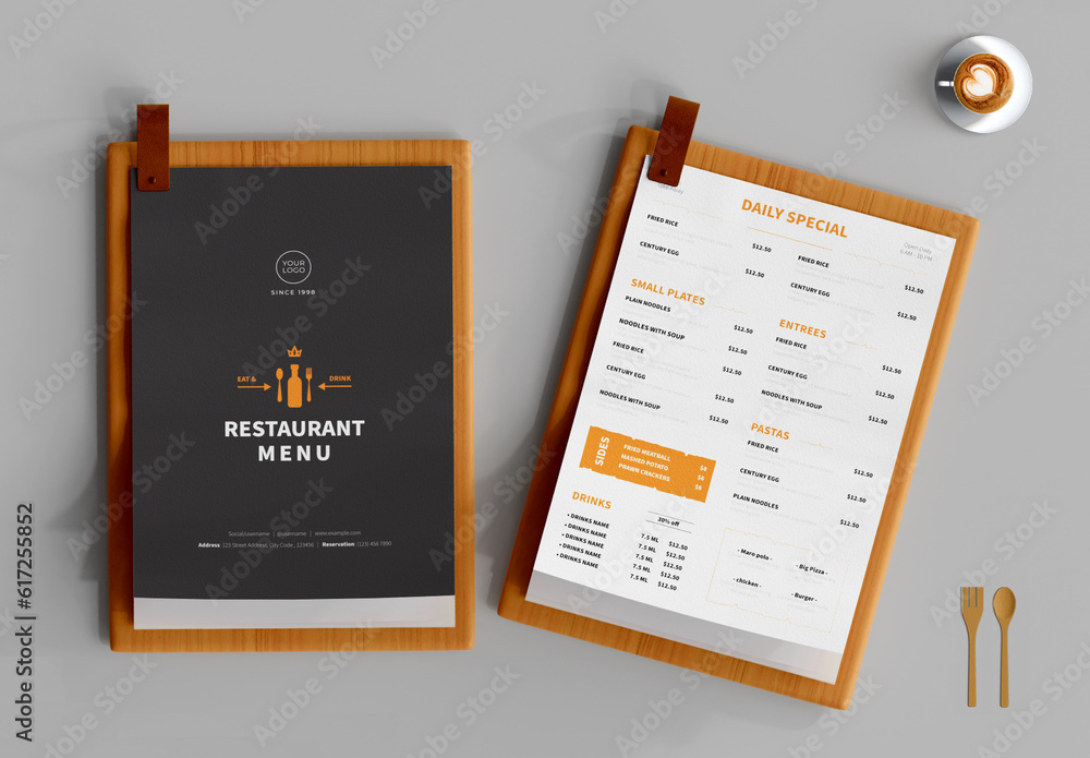 Restaurant Menu Stock Template | Adobe Stock