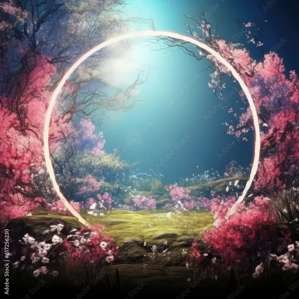 Beautiful flowers arch for invitation card with flowers frame and ...