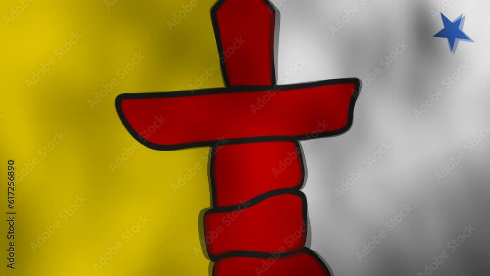 Nunavut flag, Nunavut Background, Nunavut flag waving in the wind. The ...