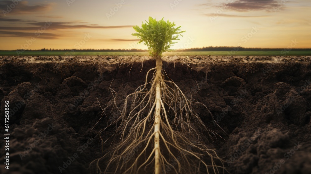 Renewable Roots: Minimalist depiction of regenerative farming ...