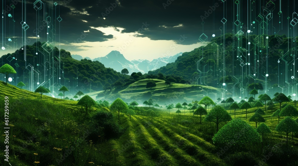 The Green Revolution: Abstract art capturing the innovative techniques ...