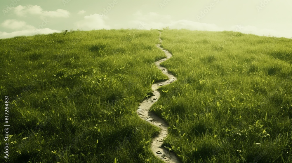 Sustainable Steps: A minimalist graphic depicting footprints walking on ...