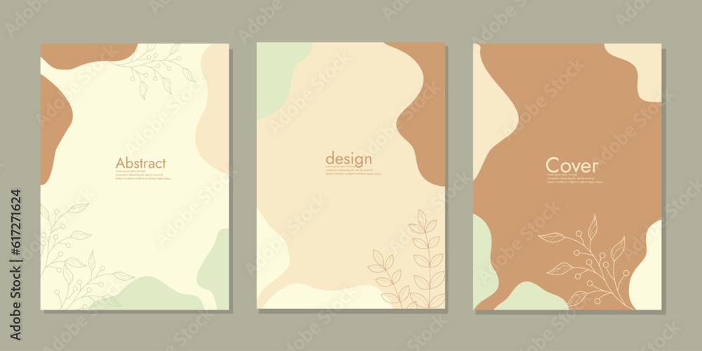 Cover design with floral motifs. Hand drawn creative flowers. Abstract ...