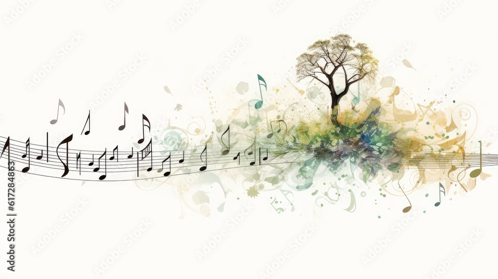 Sustainable Harmony: A graphic depiction of musical notes forming a ...