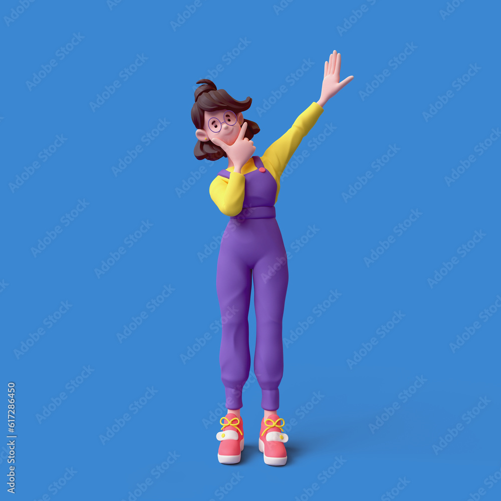 Cute kawaii excited asian colorful active k-pop girl in fashion clothes ...