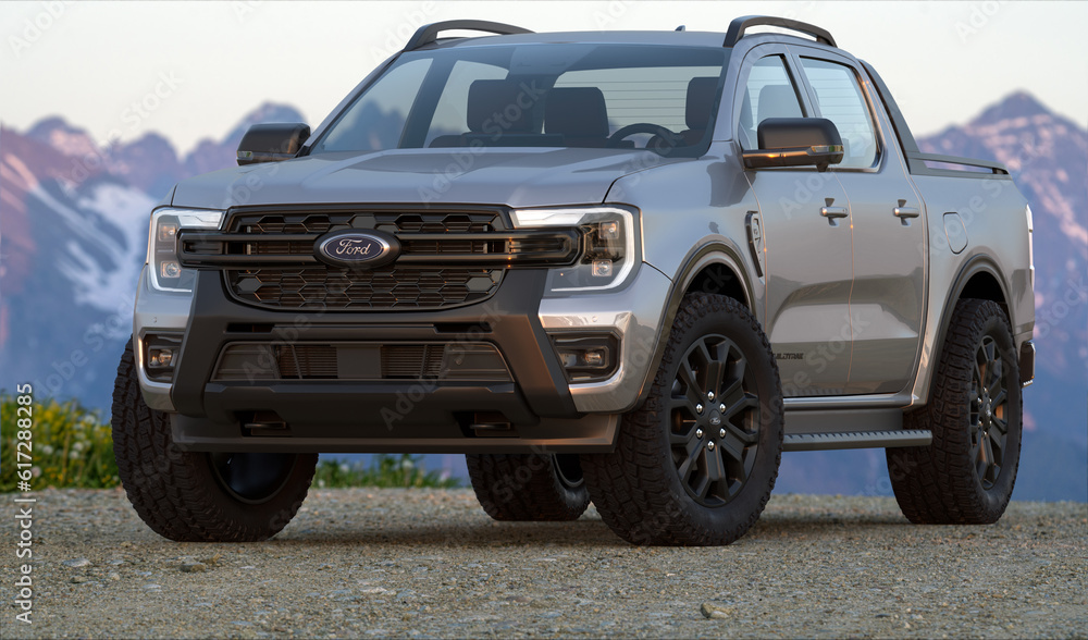 The all-new Ford Ranger - a reliable pick-up truck Stock Photo | Adobe ...