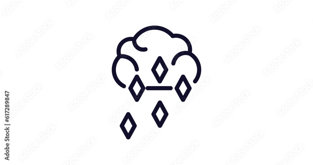 ice pellets icon. Thin line ice pellets icon from weather collection ...