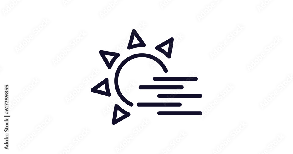 foggy day icon. Thin line foggy day icon from weather collection ...