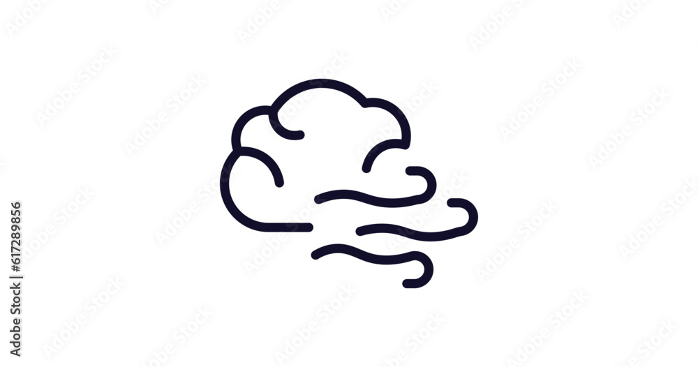 gust icon. Thin line gust icon from weather collection. Outline vector ...