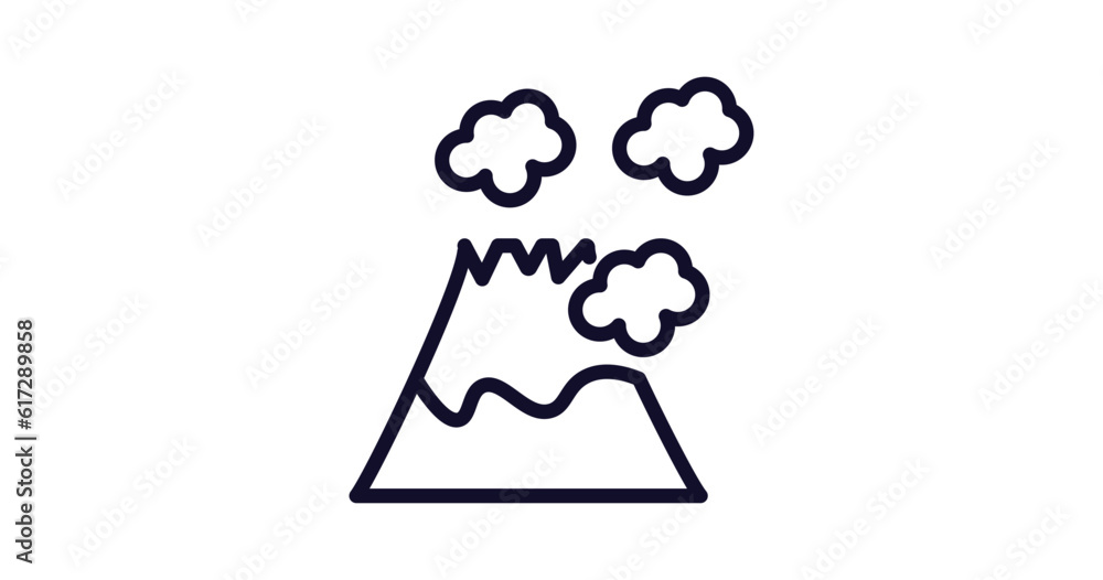eruption icon. Thin line eruption icon from weather collection. Outline ... eruption icon. Thin line eruption icon from weather collection. Outline ...