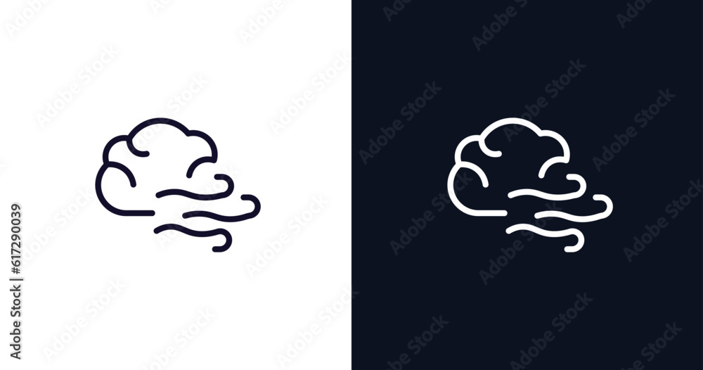 gust icon. Thin line gust icon from weather collection. Outline vector ...