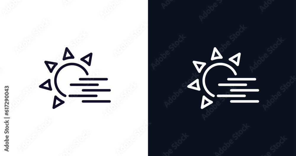 foggy day icon. Thin line foggy day icon from weather collection ...
