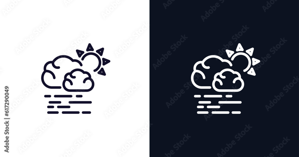 haze icon. Thin line haze icon from weather collection. Outline vector ...