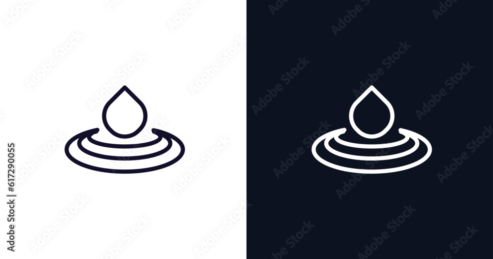 deluge icon. Thin line deluge icon from weather collection. Outline ...