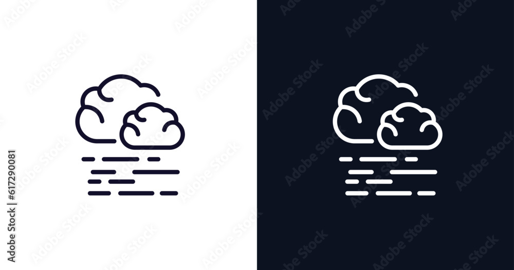 mist icon. Thin line mist icon from weather collection. Outline vector ...