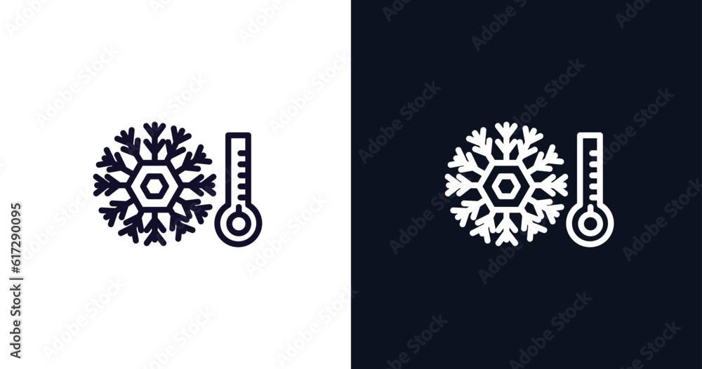 cold icon. Thin line cold icon from weather collection. Outline vector ...