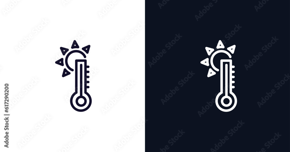 hot icon. Thin line hot icon from weather collection. Outline vector ...