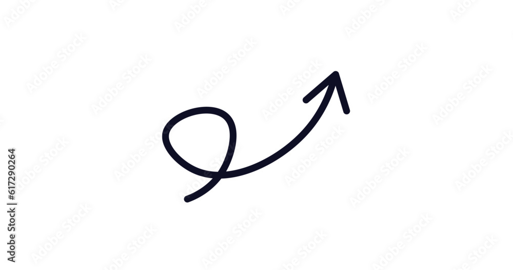swirly arrow icon. Thin line swirly arrow icon from user interface ...