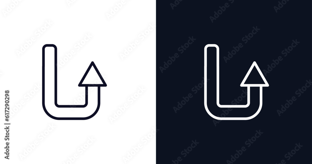 turn up arrow icon. Thin line turn up arrow icon from user interface ...