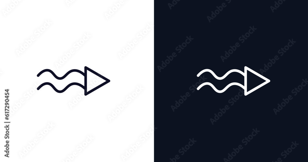 undulating arrow icon. Thin line undulating arrow icon from user ...