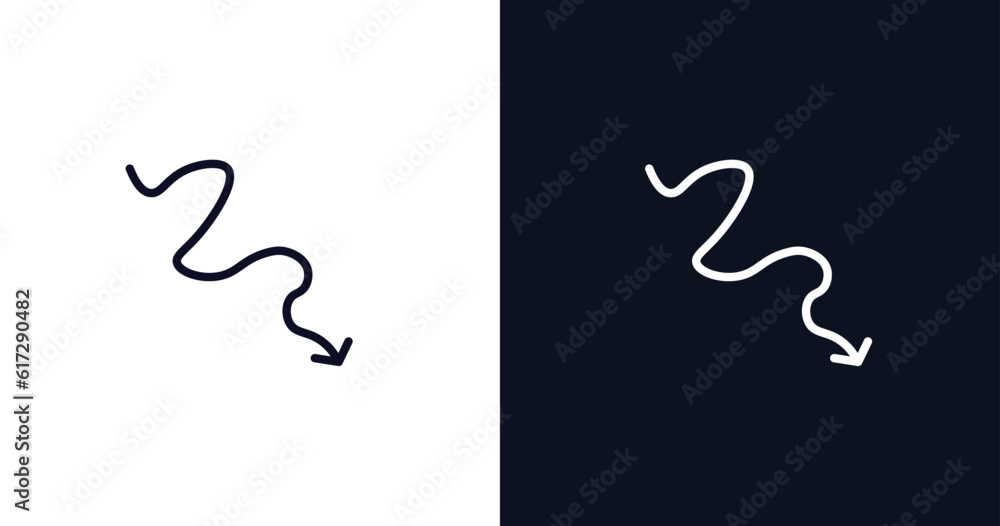 arrow with scribble icon. Thin line arrow with scribble icon from user ...