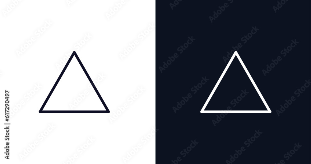 triangular icon. Thin line triangular icon from user interface ...