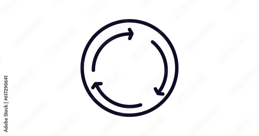 roundabout sign icon. Thin line roundabout sign icon from traffic signs ...